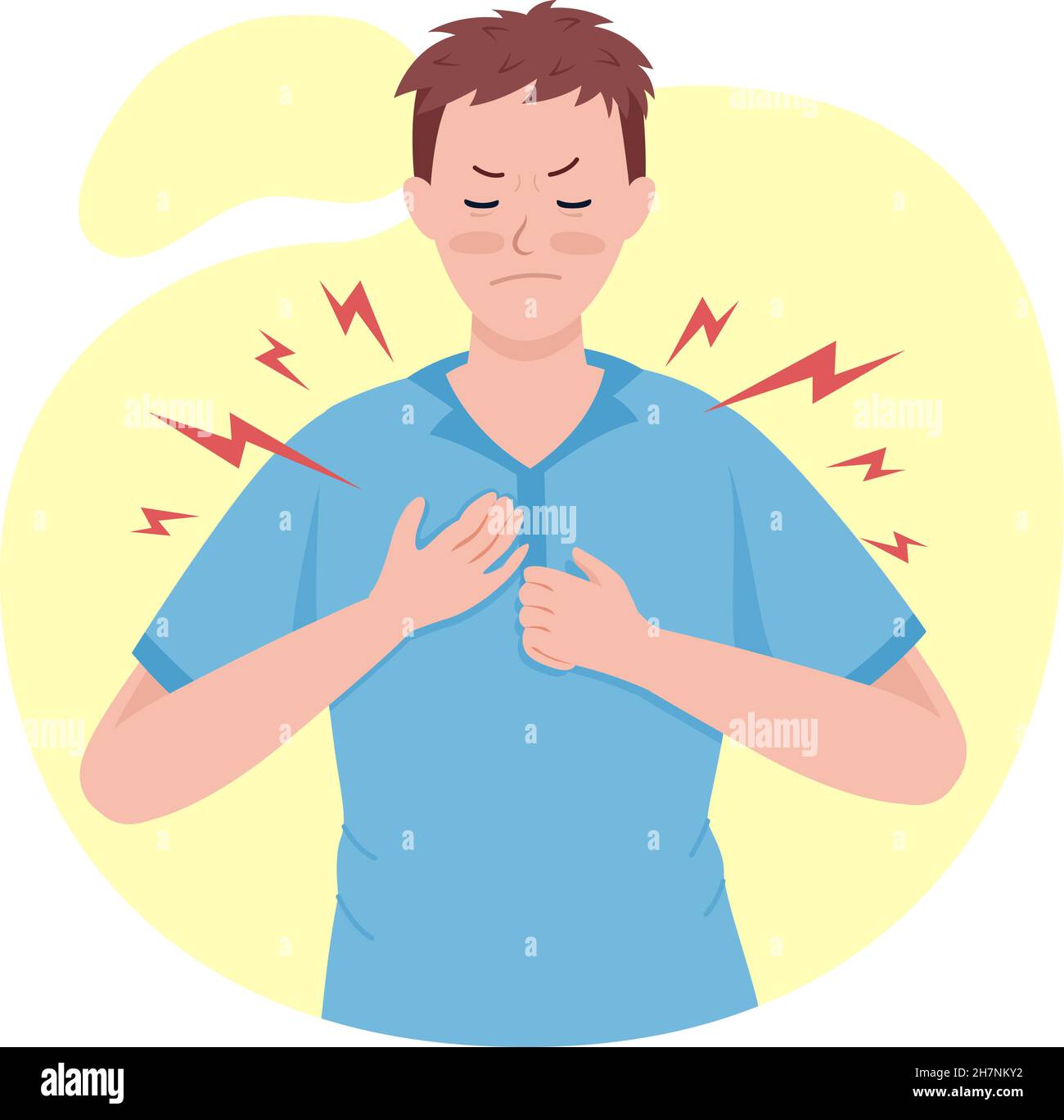 Chest pain cartoon character Cut Out Stock Images & Pictures - Alamy