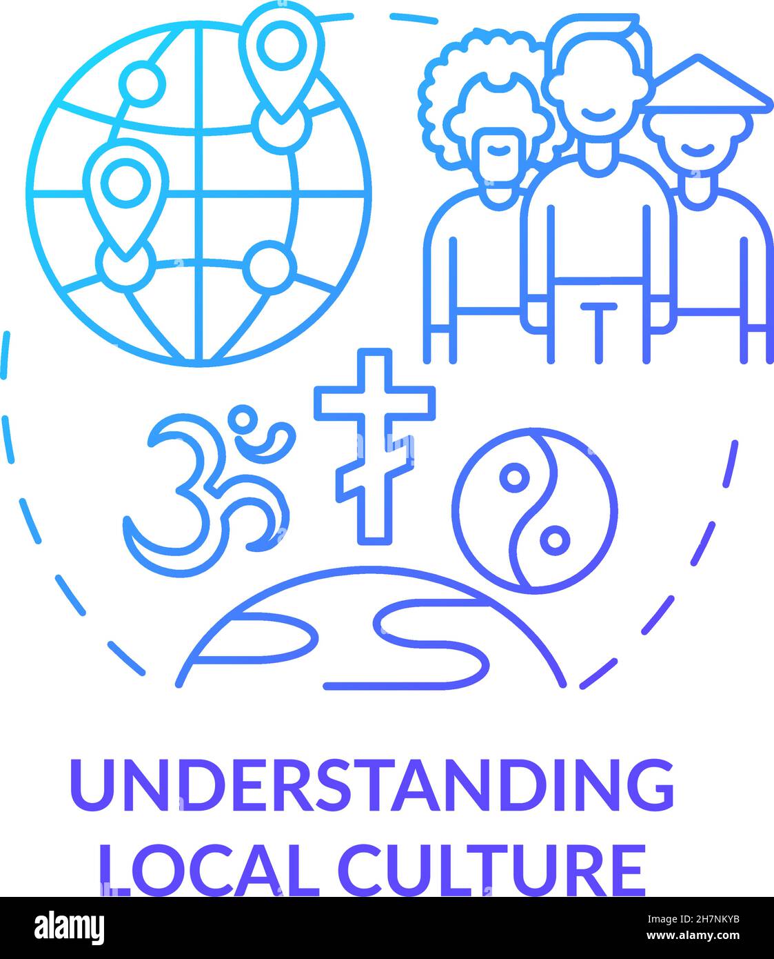 Understanding local culture blue gradient concept icon Stock Vector ... Understanding local culture blue gradient concept icon Stock Vector ...