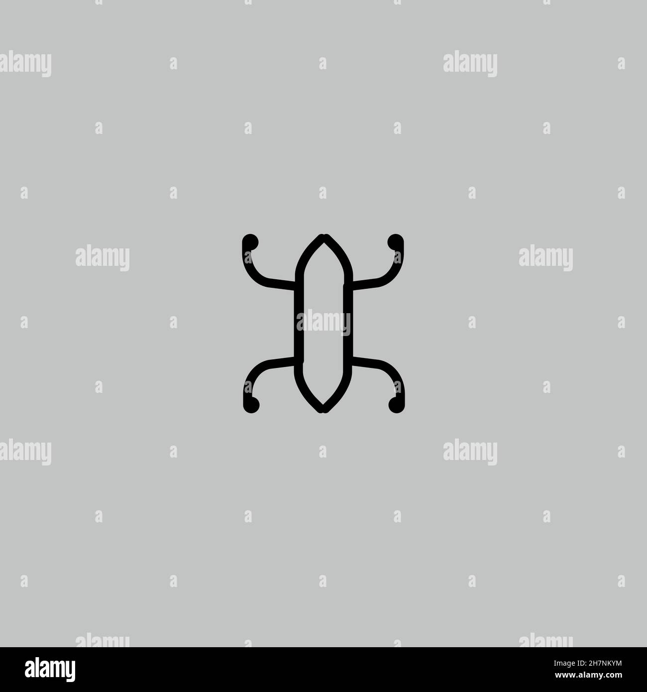 Robot line icon. Simple style artificial intelligence technology poster ...