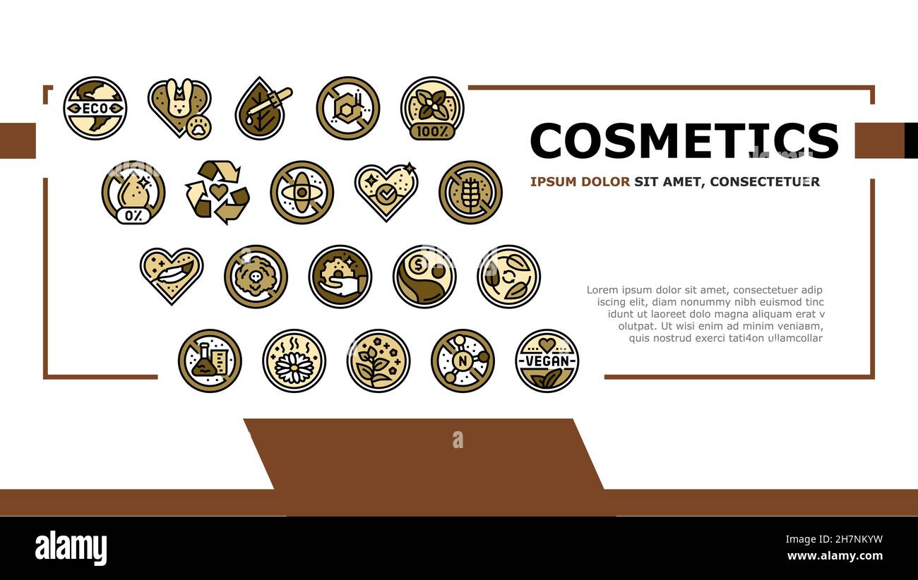 Eco Cosmetics Organic And Bio Landing Header Vector Stock Vector Image ...