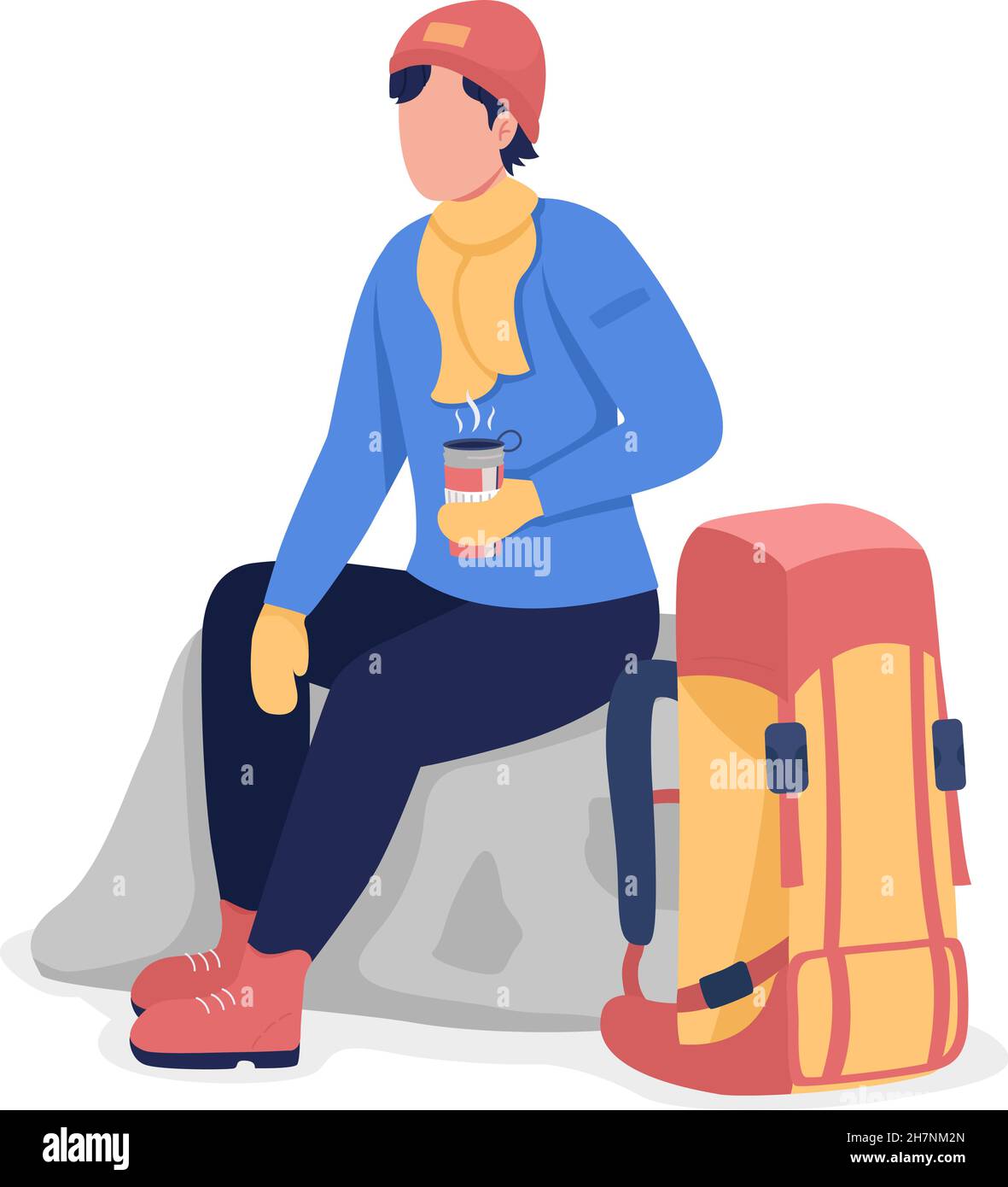 Man relax on winter Stock Vector Images - Alamy