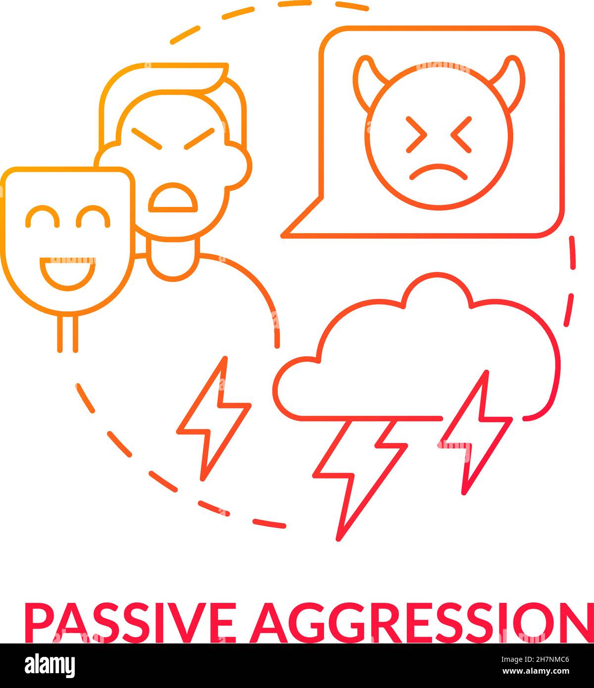Negative feelings passive expression concept icon Stock Vector Image ...