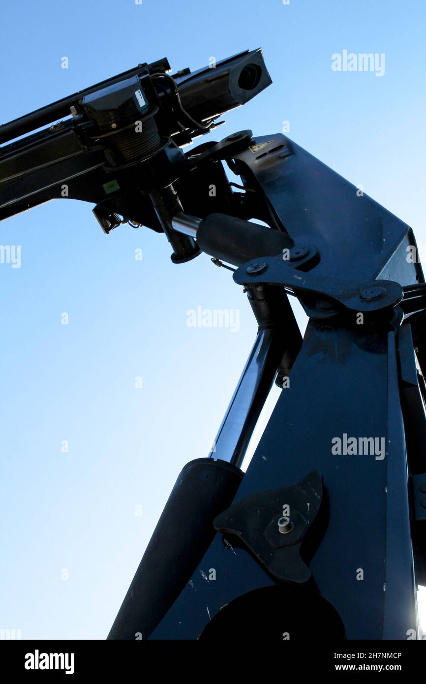 Telescopic inner boom and cylinder of a truck crane Stock Photo - Alamy