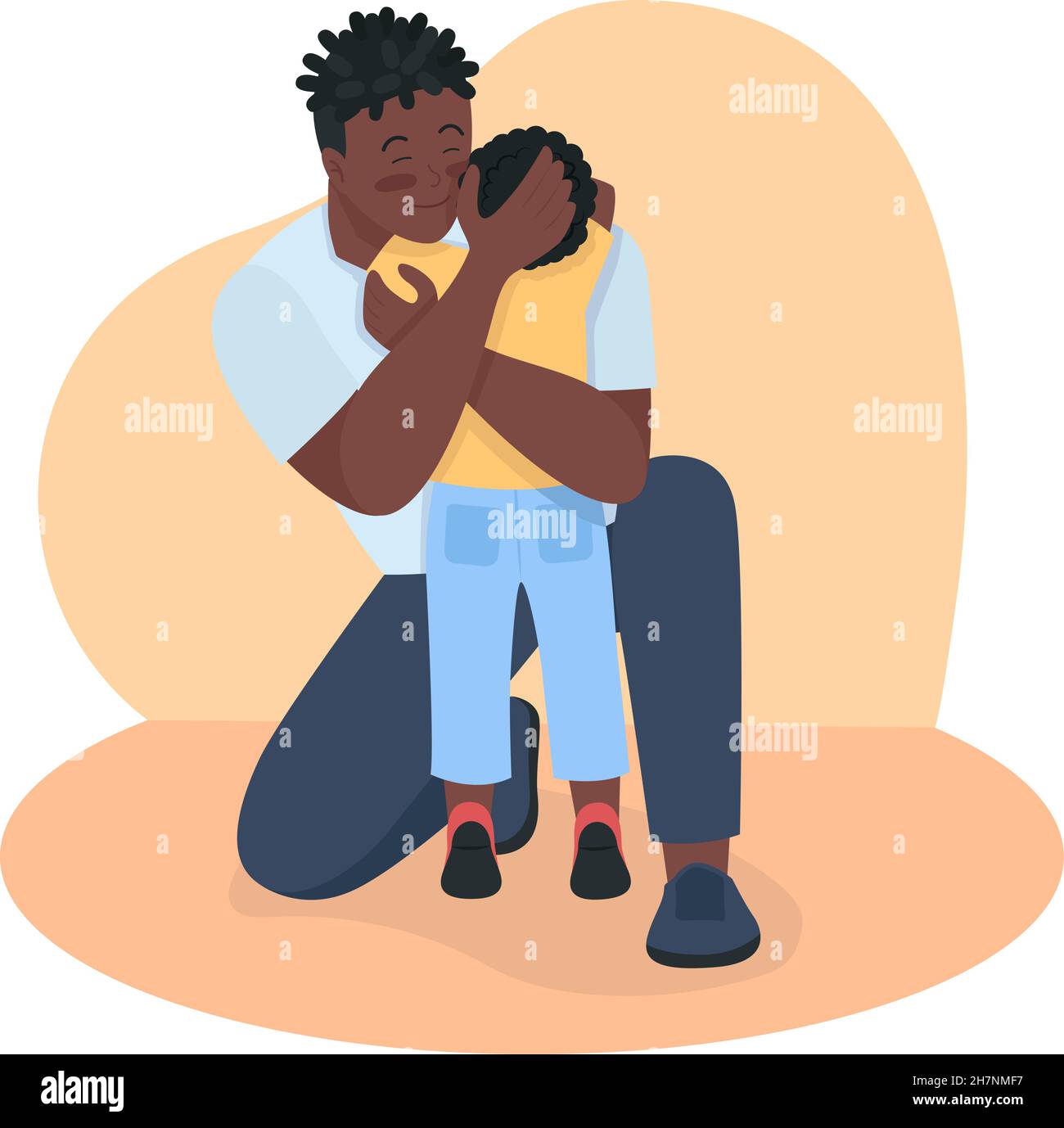 Father and son reunion 2D vector isolated illustration Stock Vector ...