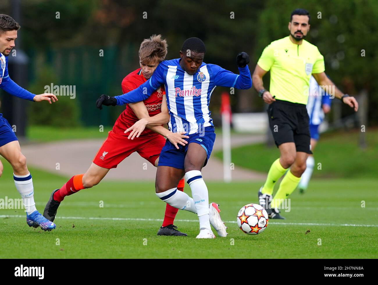 FC Porto's Benicio Baker Boaitey (right) and Liverpool's James Norris ...