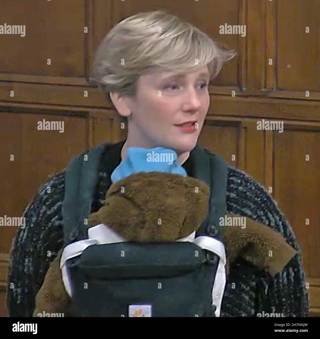 Picture from House of Commons TV of Labour MP Stella Creasy with her ...