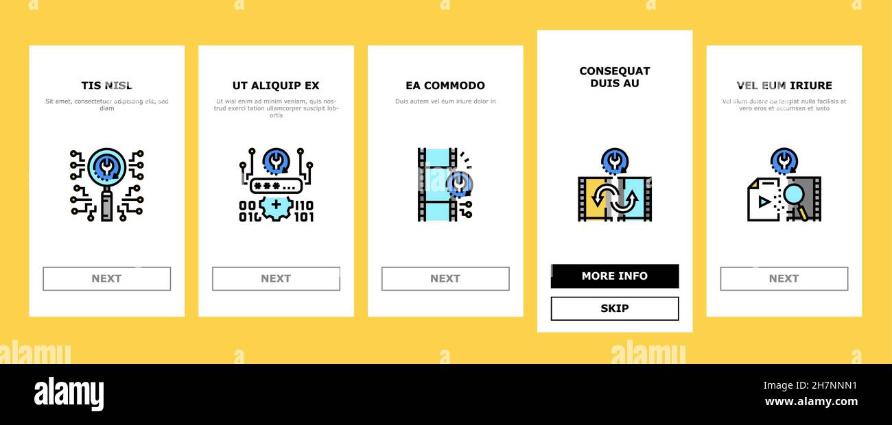 Data Recovery Computer Processing Onboarding Icons Set Vector Stock Vector Image & Art - Alamy