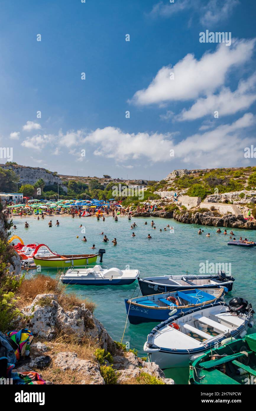 Aug 17, 2021 - Otranto, Puglia, Italy - The small beach of Porto ...