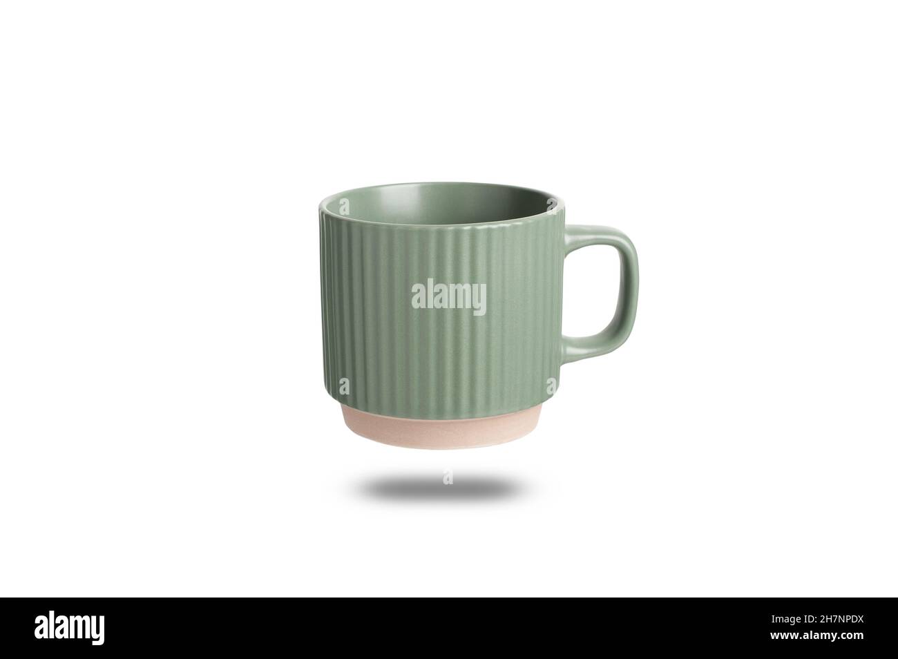 Beautiful ribbed cup isolated on white Stock Photo - Alamy