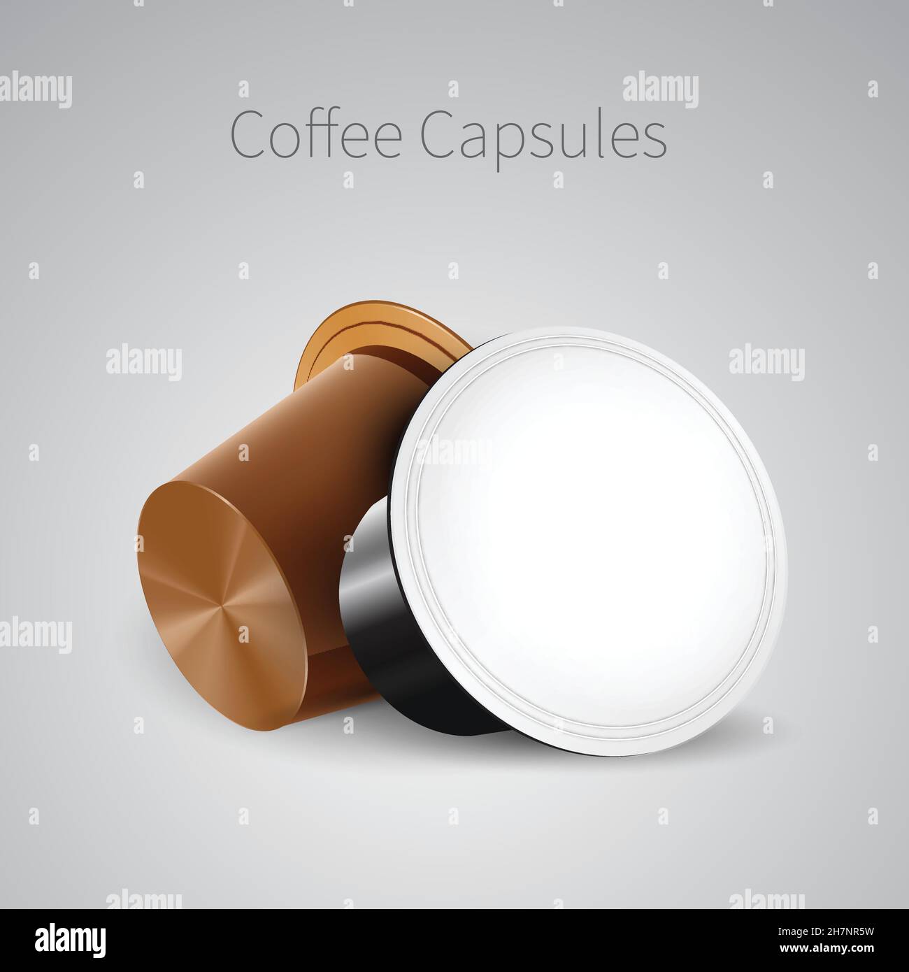 Coffee in Capsules for Espresso Machine. Vector coffee pods. on bright ...