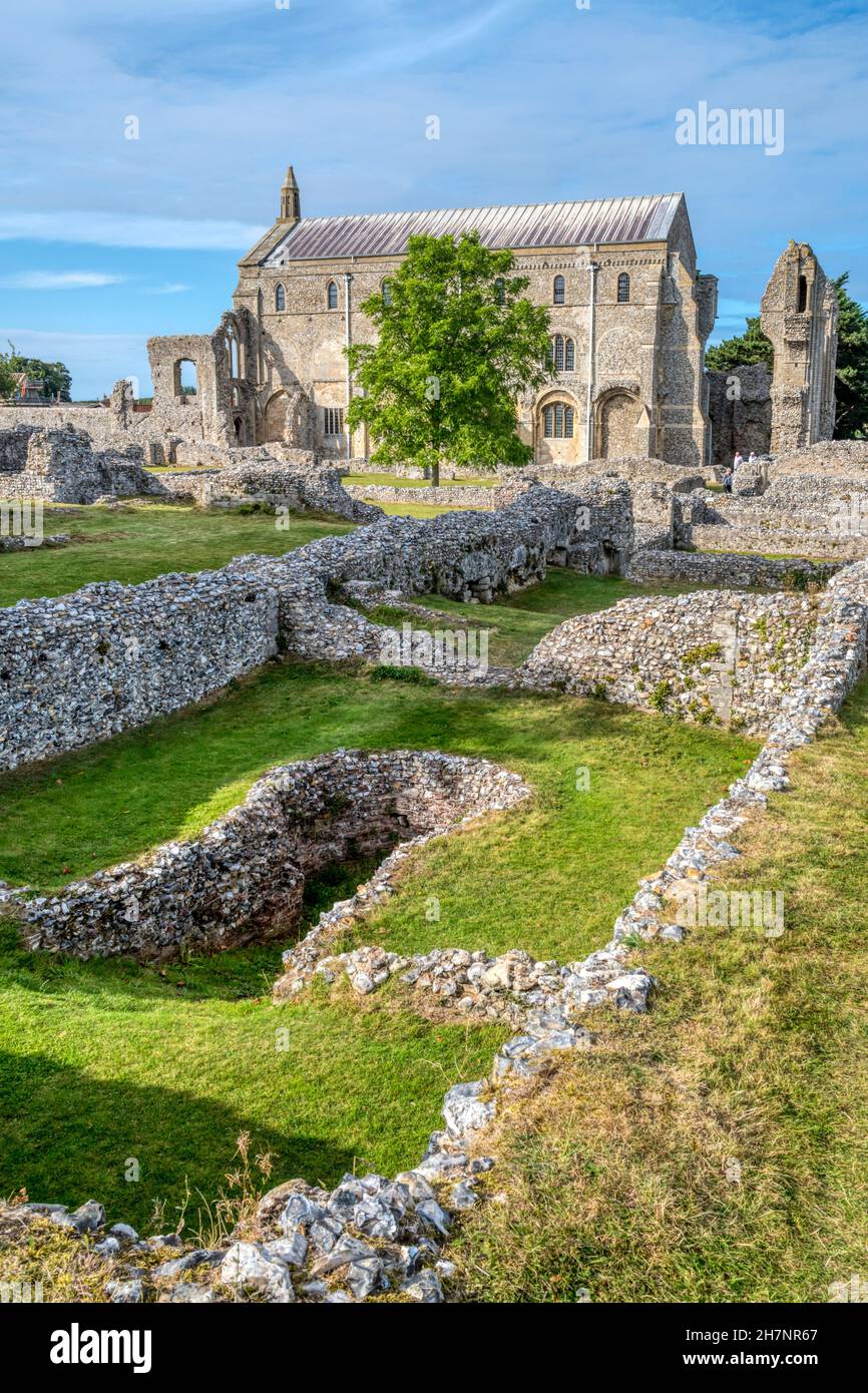 A view of the ruins of Binham Priory in Norfolk seen from the south ...