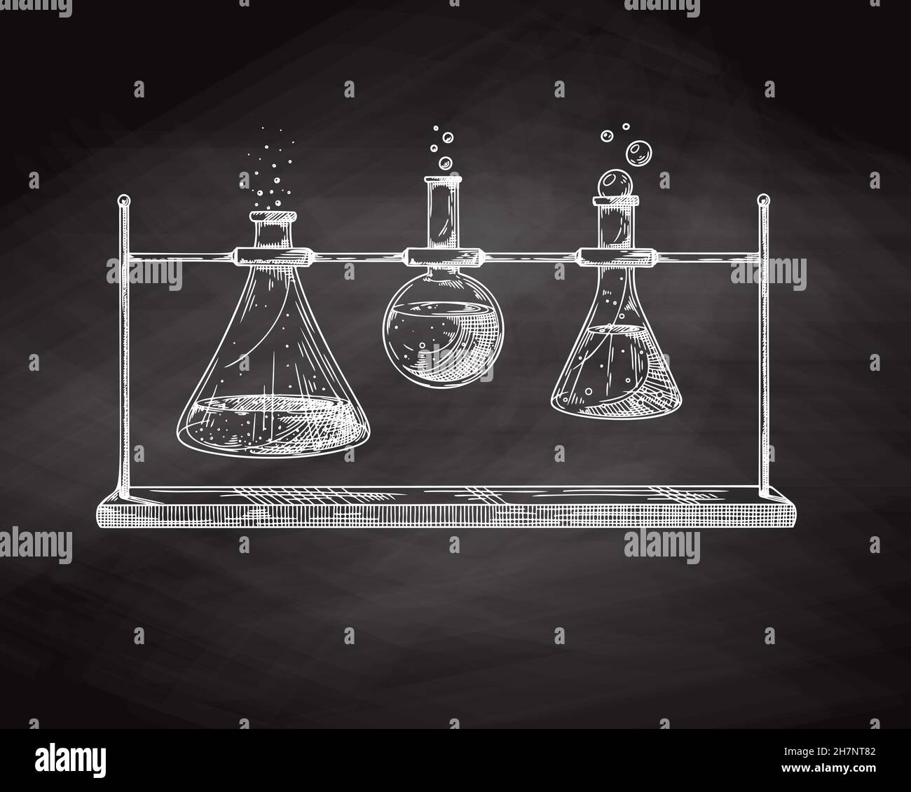 Sketch of chemical laboratory objects. Glassware for a chemical ...