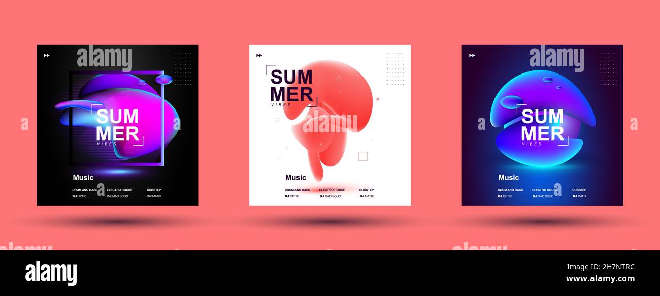 Album cover design. Electronic music abstract background blue. CD cover ...