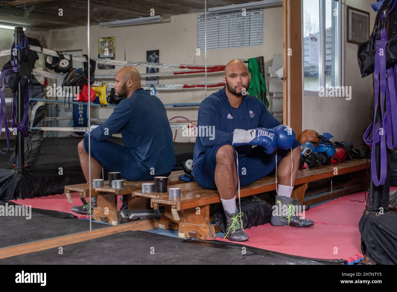 11/03/21, England. British super heavyweight boxer Frazer Clarke at the ...