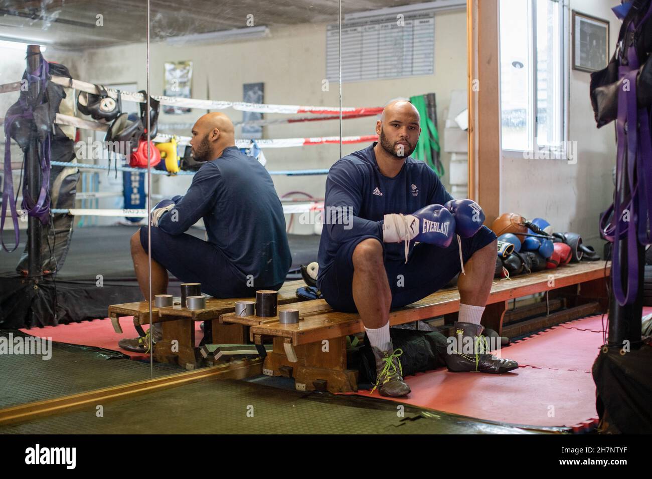 11/03/21, England. British super heavyweight boxer Frazer Clarke at the ...