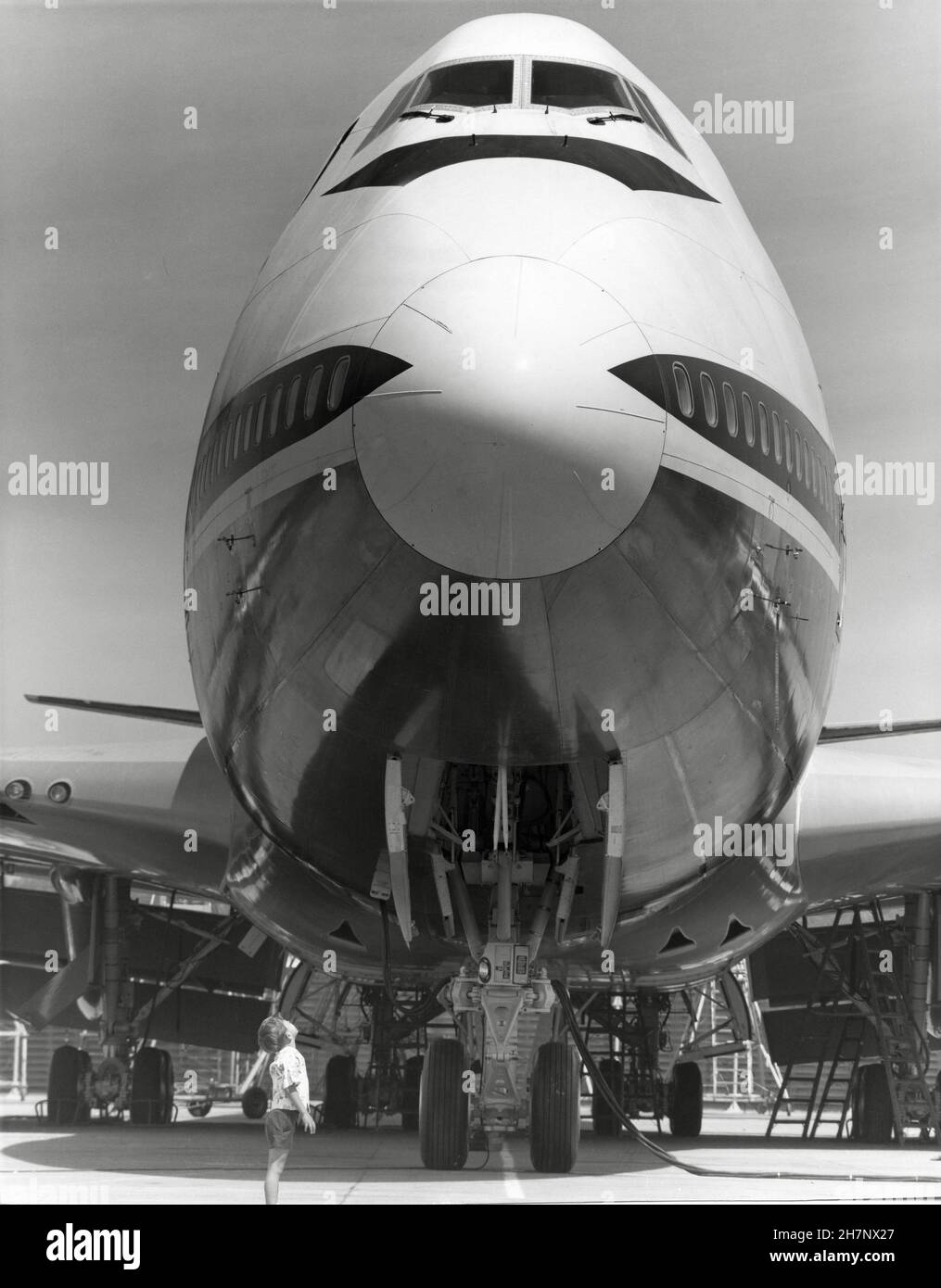 The American four-engine commercial airliner Boeing 747. 1969 Stock ...