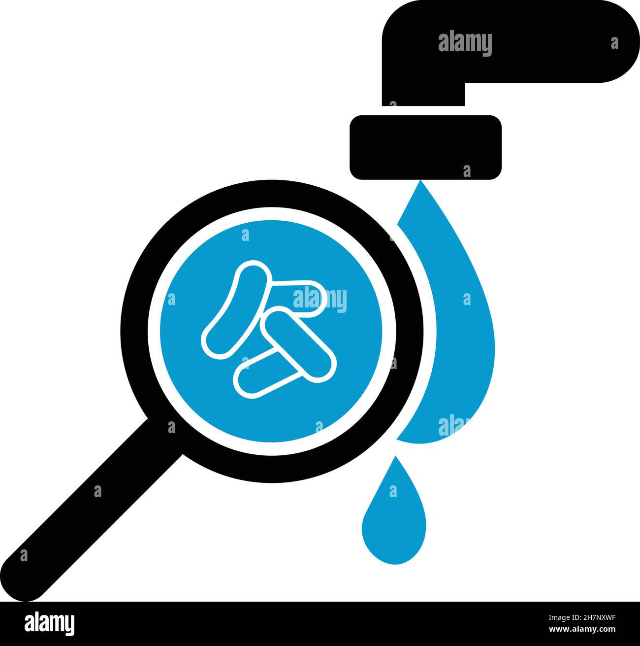 Contaminated water icon vector icon. Bacteria in water. Cholera ...