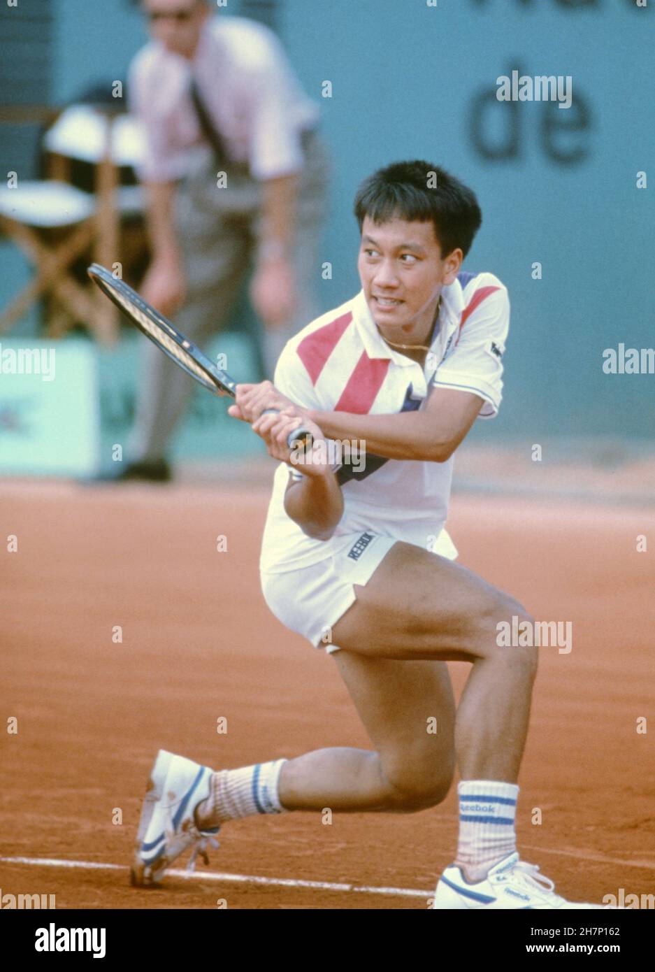 American tennis player Michael Chang, attending the men's singles final ...