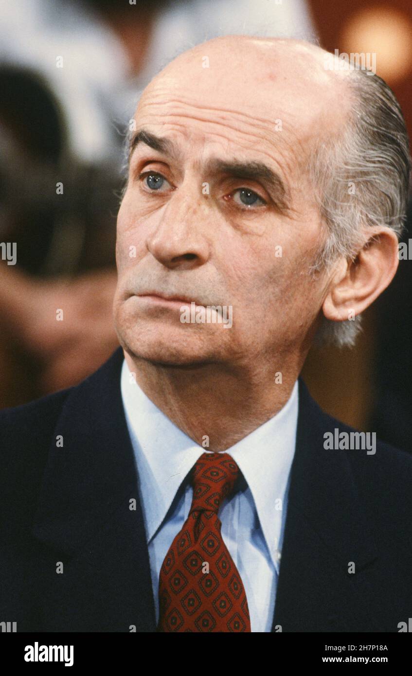 French actor Louis de Funès during the recording of the television ...
