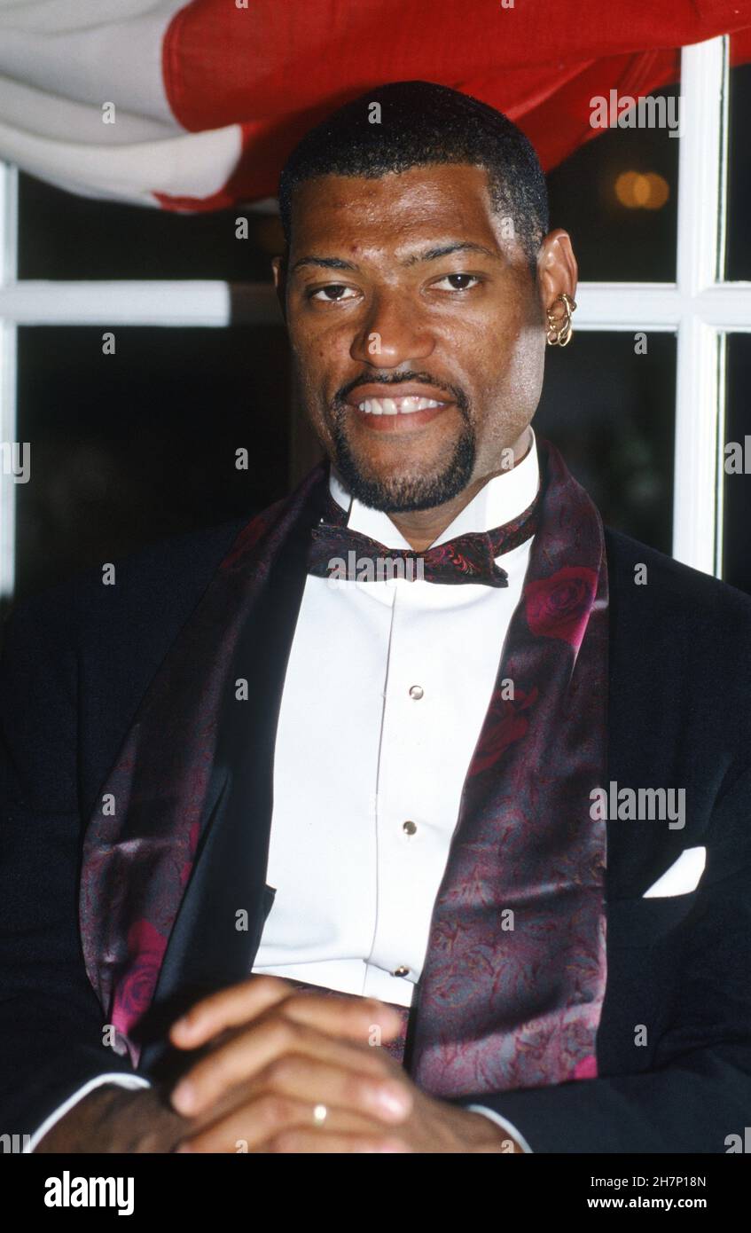 The American actor Laurence Fishburne. Portrait taken at the Deauville ...