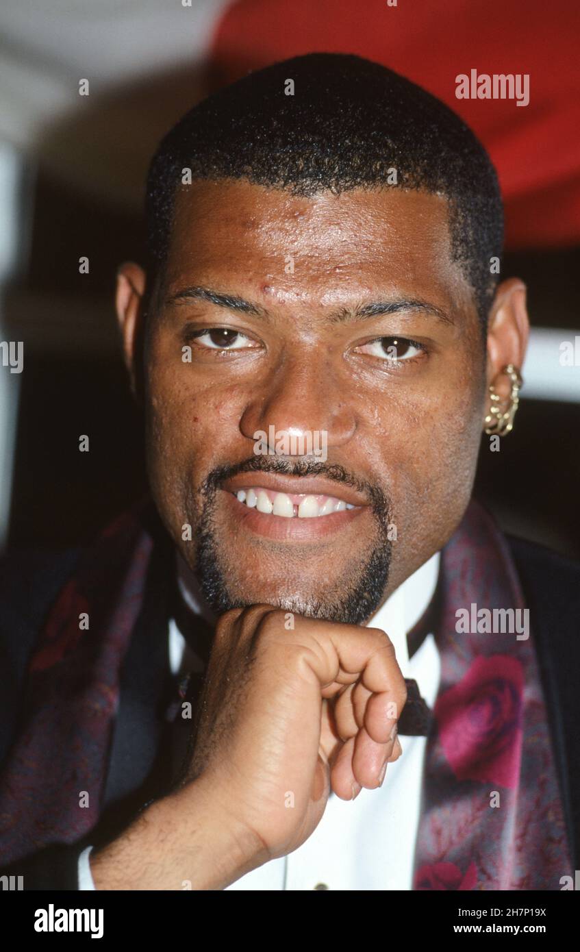 The American actor Laurence Fishburne. Portrait taken at the Deauville ...