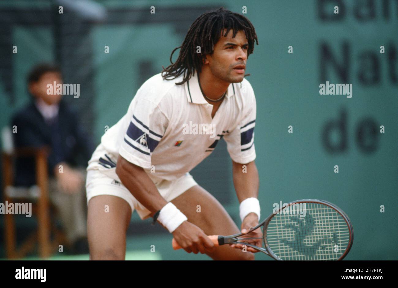 French tennis player Yannick Noah, attending the men's singles round of ...