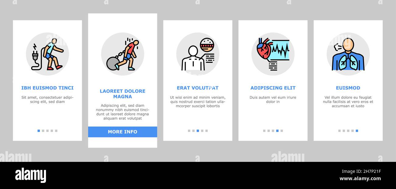 Anemia Patient Health Problem Onboarding Icons Set Vector Stock Vector ...