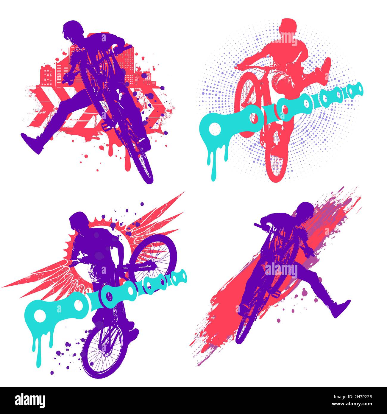 White bicycle trick icon isolated Stock Vector Images - Alamy