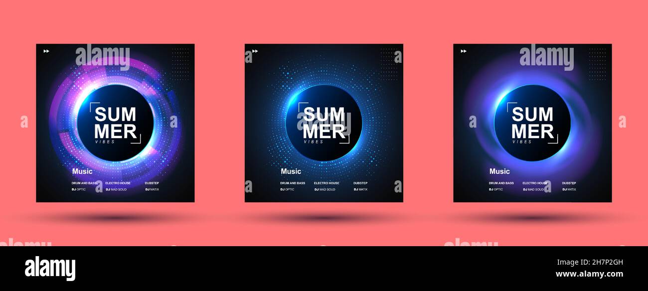 Electronic music abstract background blue. CD cover design showing ...