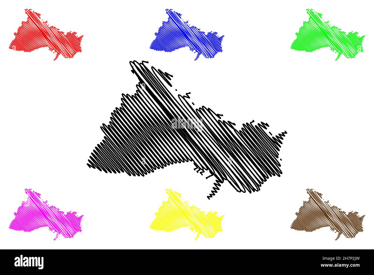 Dharmapuri district (Tamil Nadu State, Republic of India) map vector ...