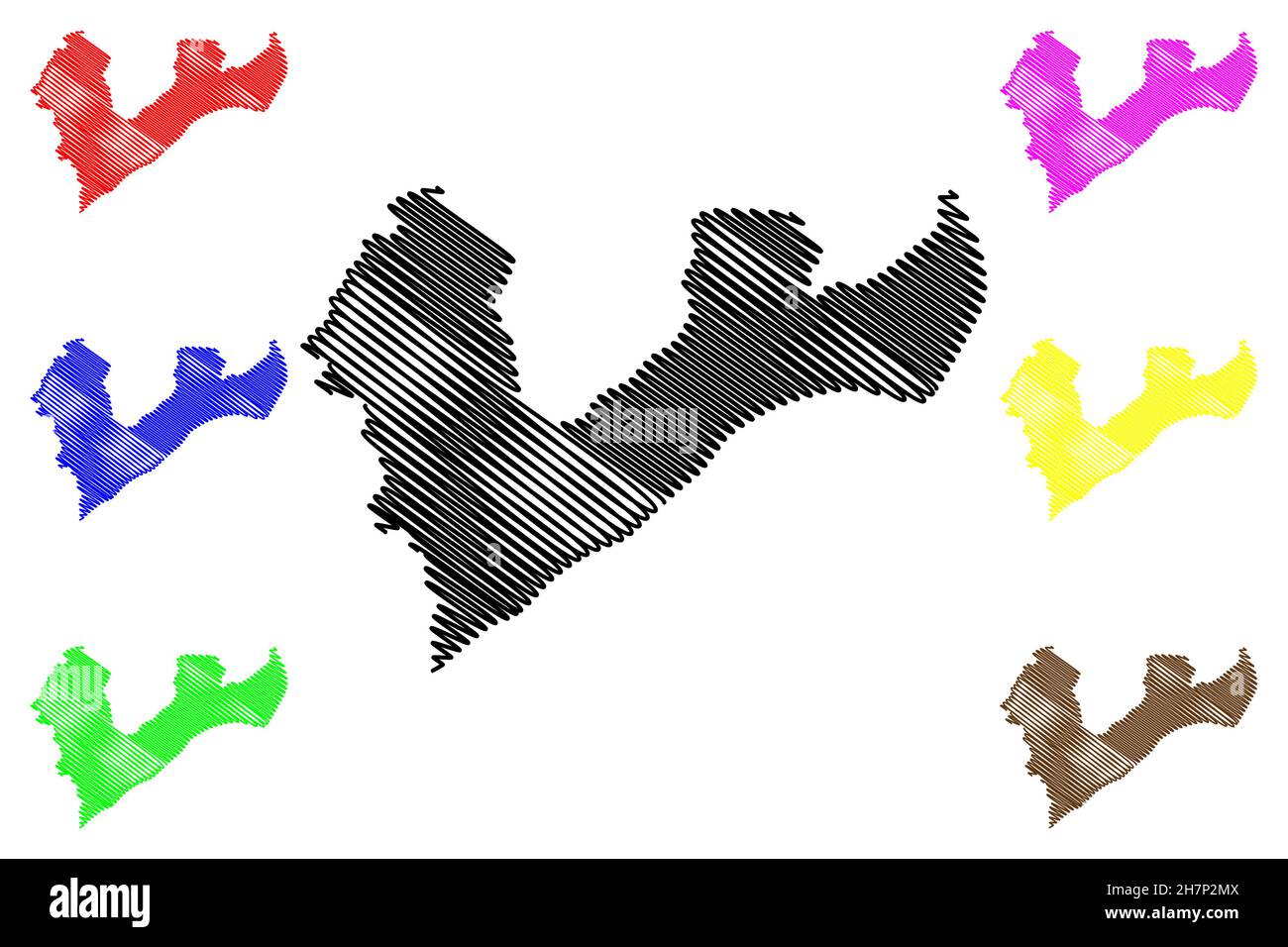 Dhubri district (Assam State, Republic of India) map vector ...