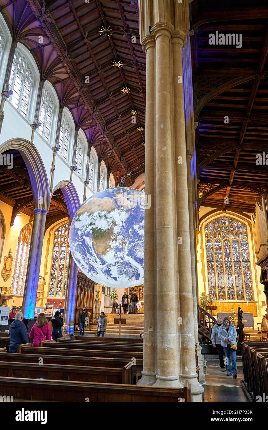 Artist Luke Jerram's Gaia, a 6-metre revolving globe installation using ...