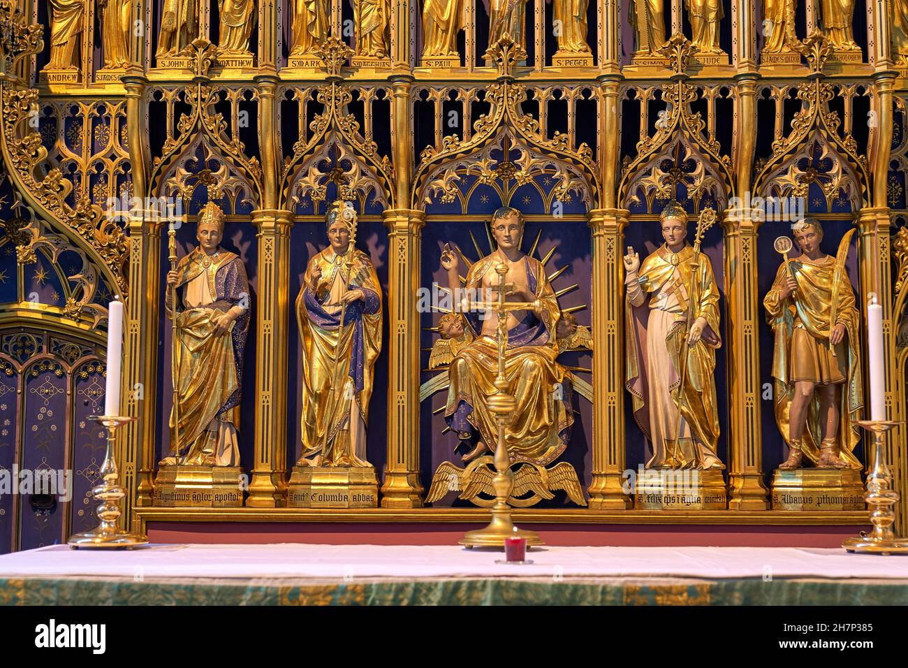 Golden altar screen in St Peter Mancroft church, Norwich, Norfolk UK ...