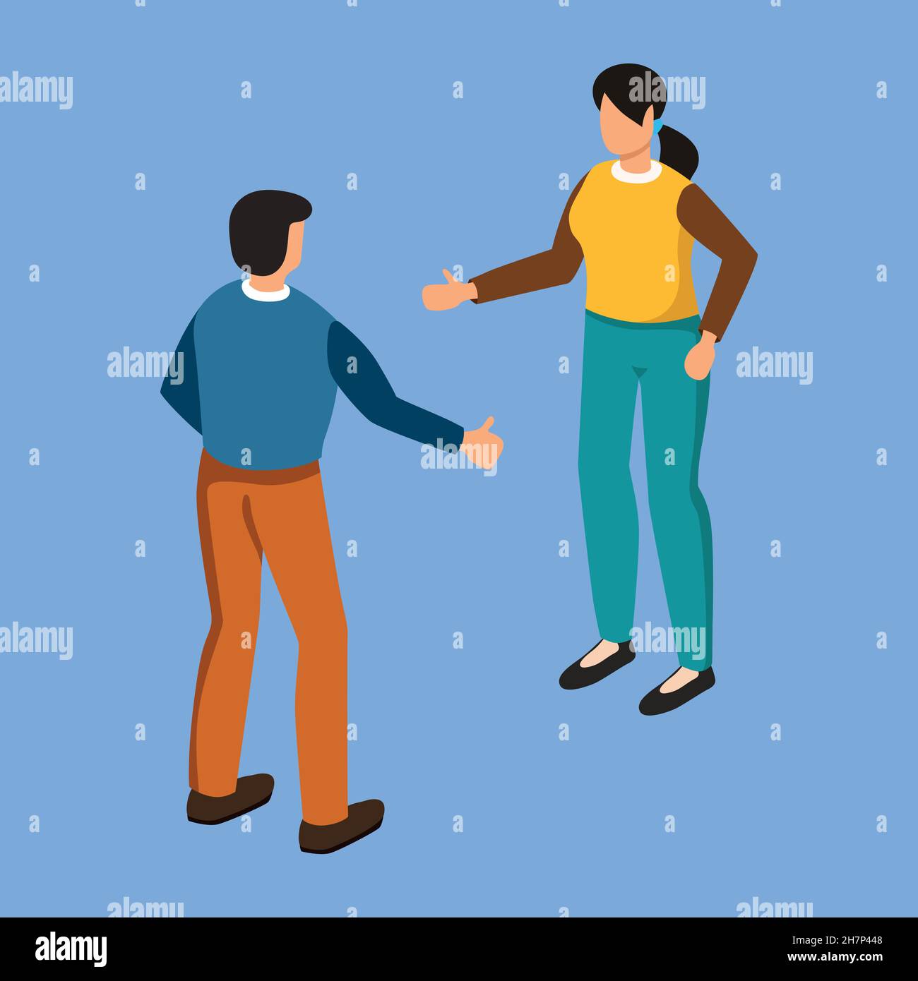Isolated People Talking Illustration. Two persons chatting. Vector ...