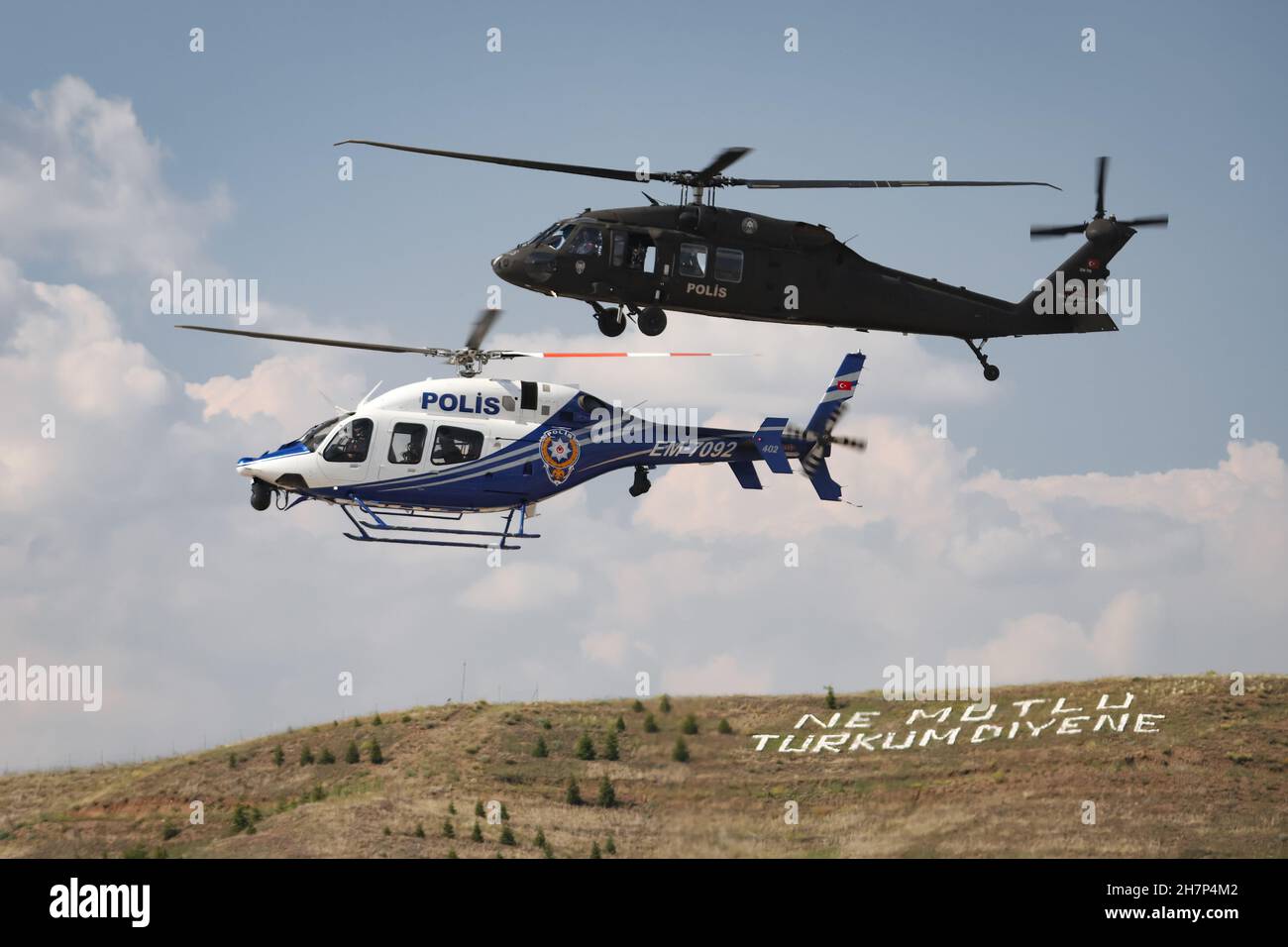 ANKARA, TURKEY - JUNE 26, 2021: Turkish Police Force Helicopters ...