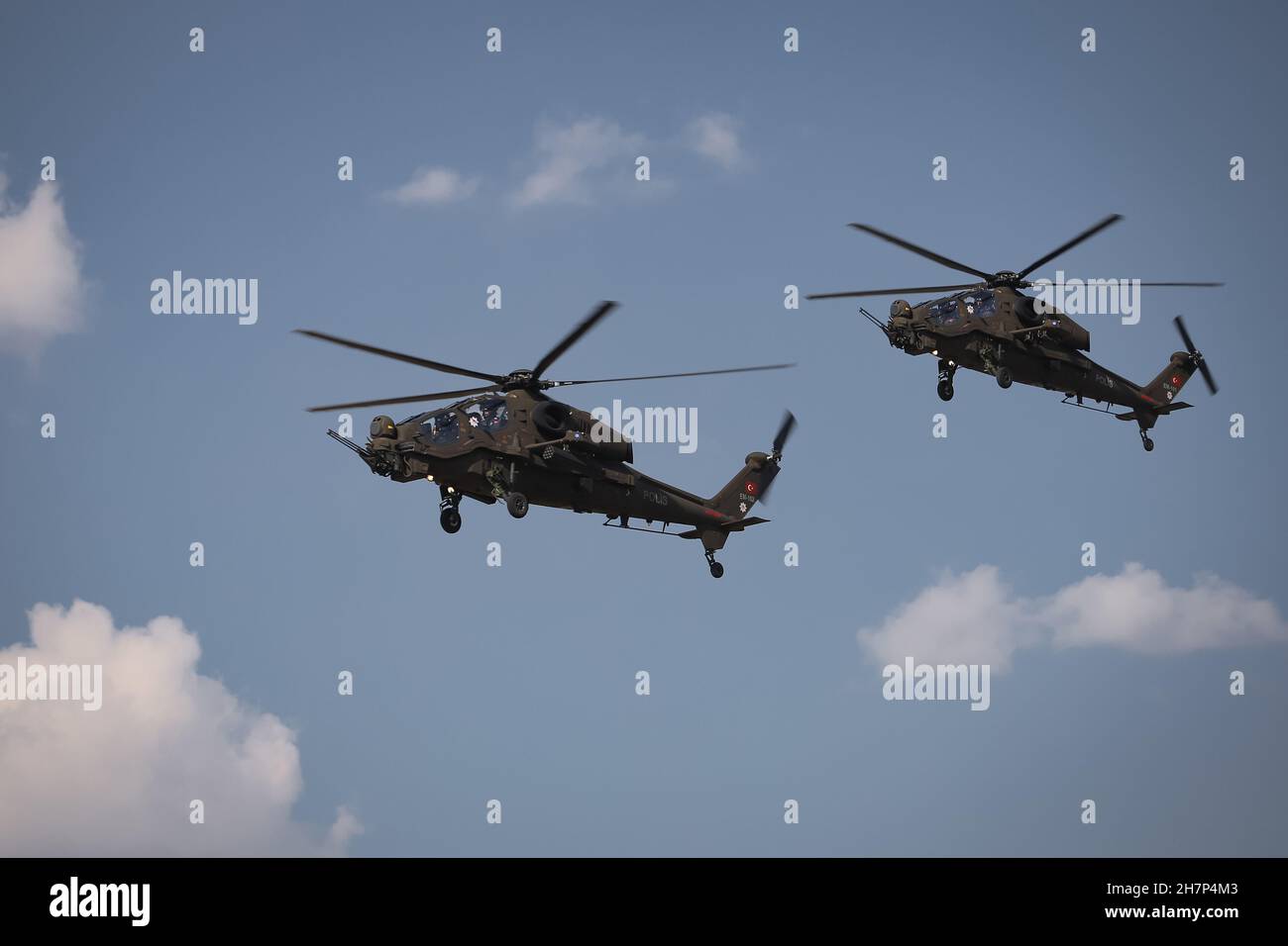 ANKARA, TURKEY - JUNE 26, 2021: Turkish Police Force Atak T-129 ...