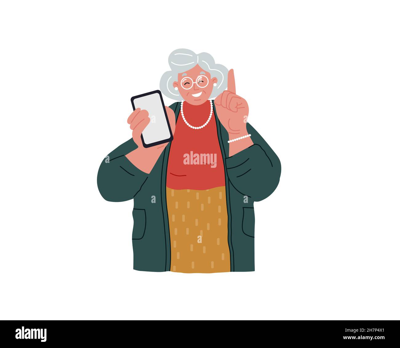 Gray haired grandma Stock Vector Images - Alamy