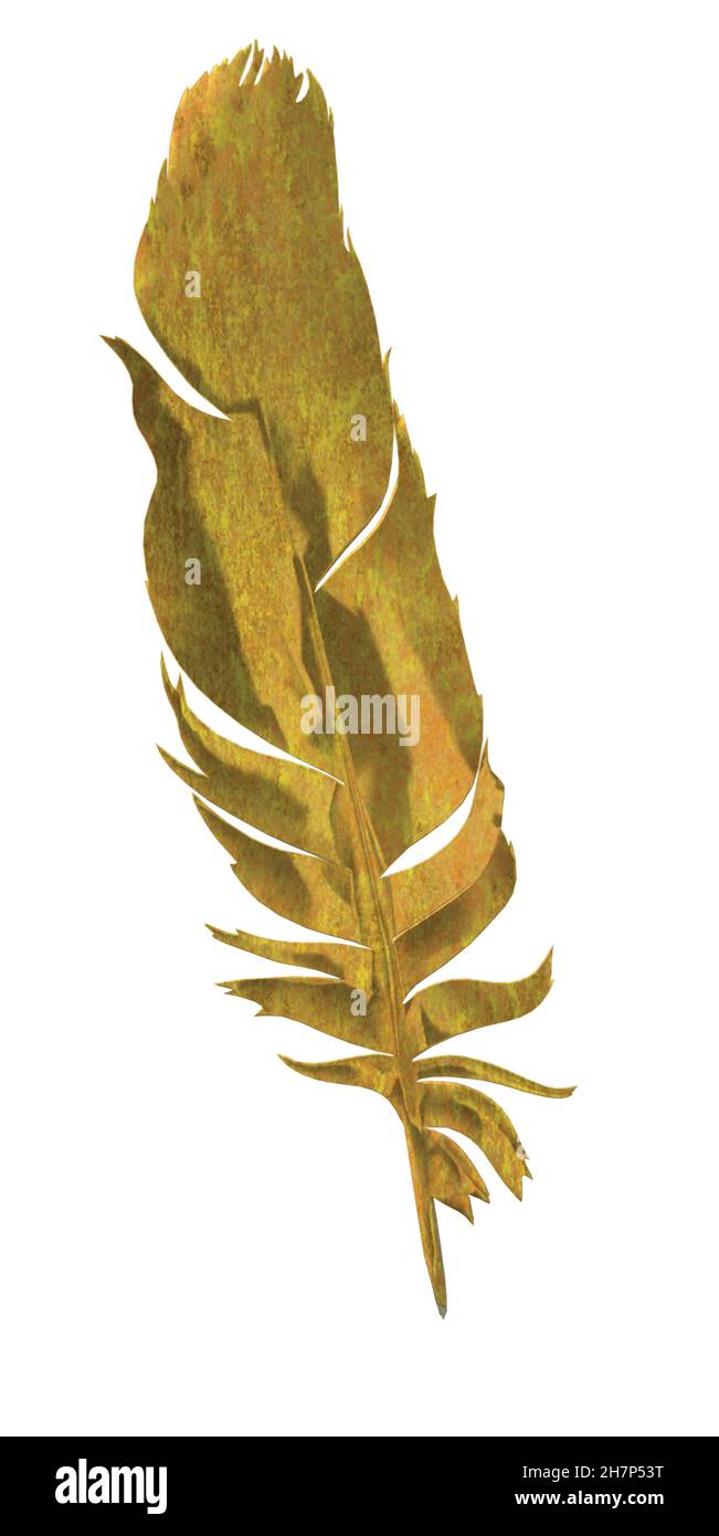 Shiny Metal Gold Golden Feather Stock Vector Image & Art - Alamy