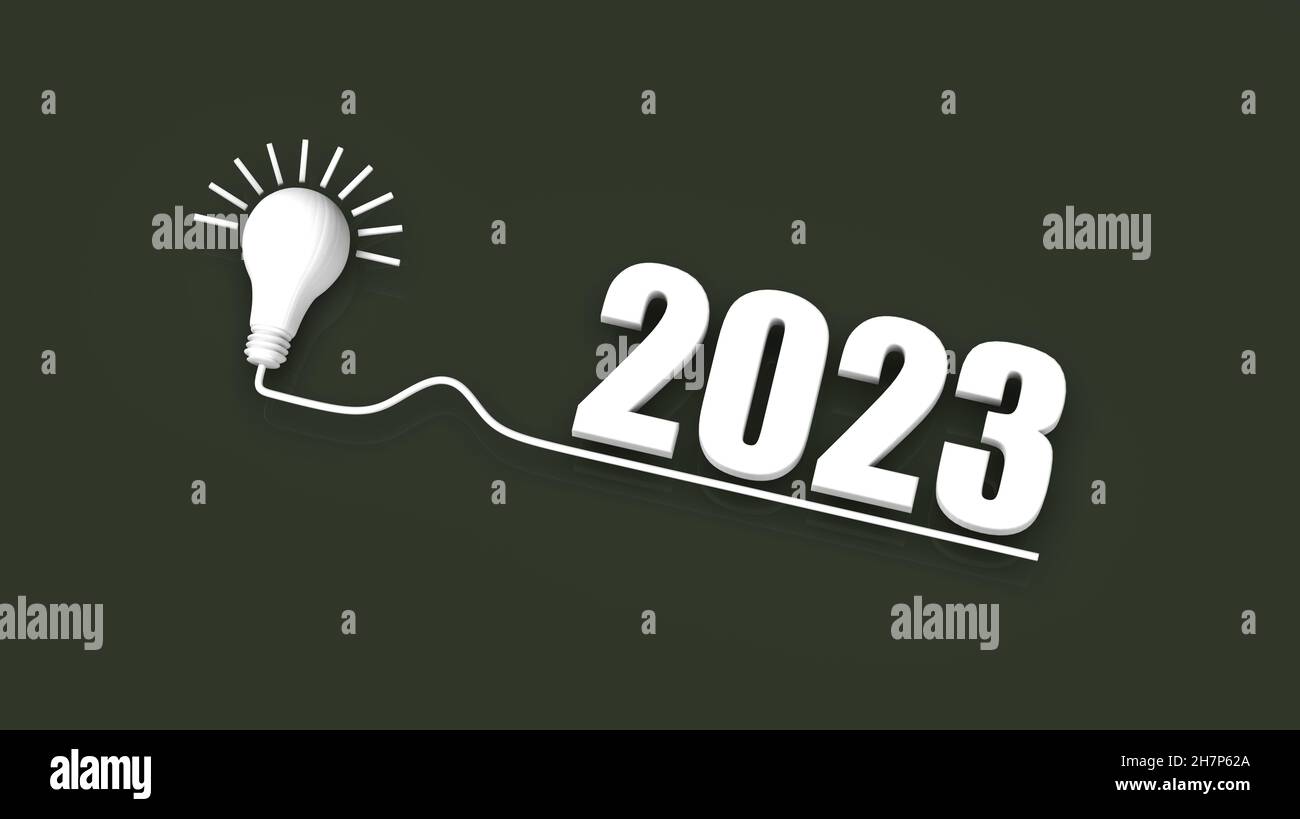 3d rendering of Start to new year 2023 plans, goals, objectives Stock ...