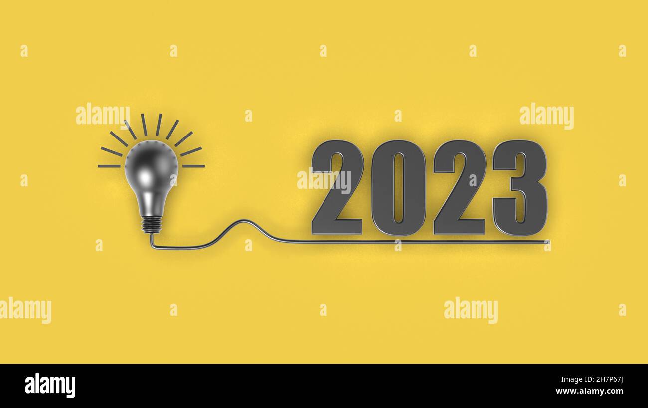 3d rendering of Start to new year 2023 plans, goals, objectives Stock ...