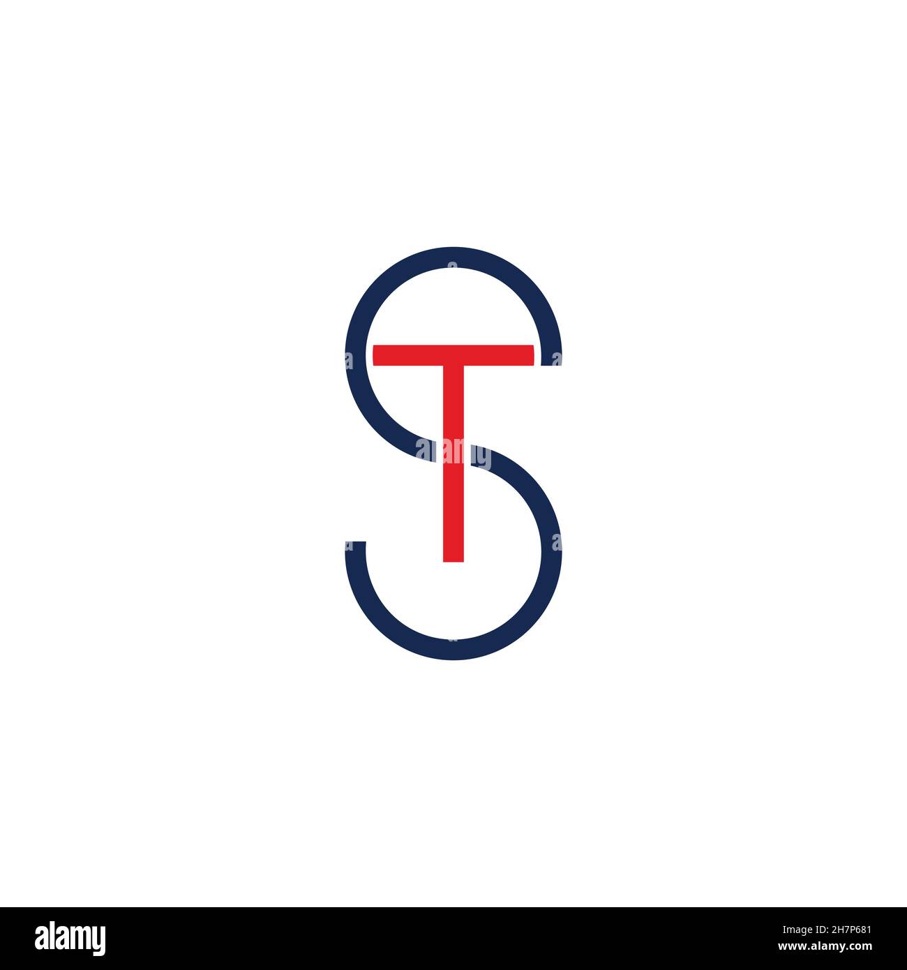 letter st simple geometric thin line linked logo vector Stock Vector ...