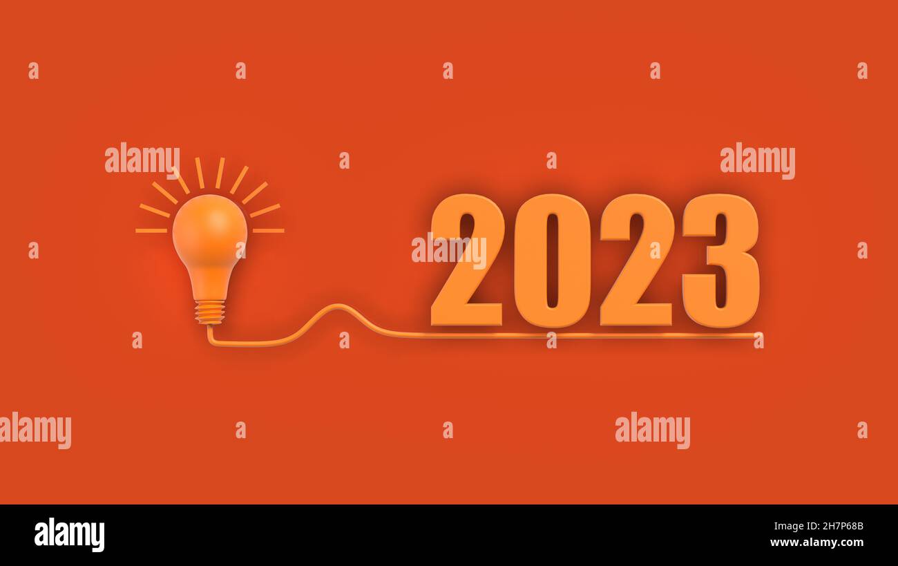 3d rendering of Start to new year 2023 plans, goals, objectives Stock ...