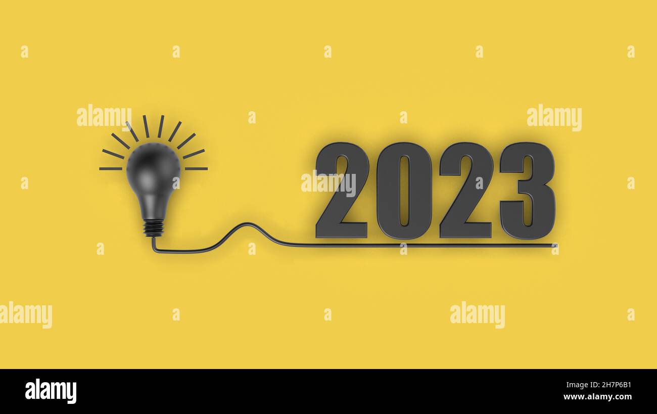 3d rendering of Start to new year 2023 plans, goals, objectives Stock ...
