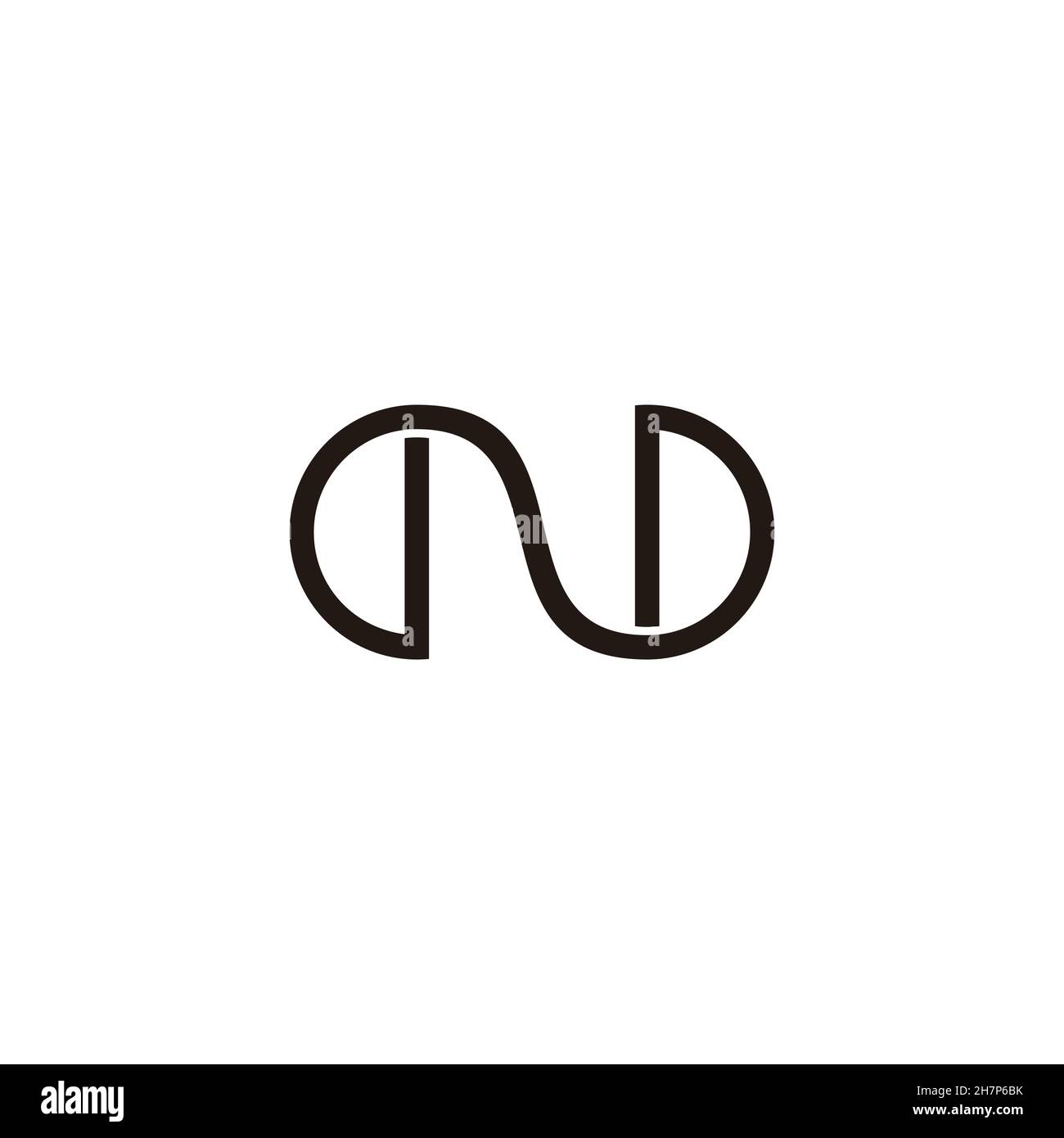 letter nd simple geometric lines art linked logo vector Stock Vector ...