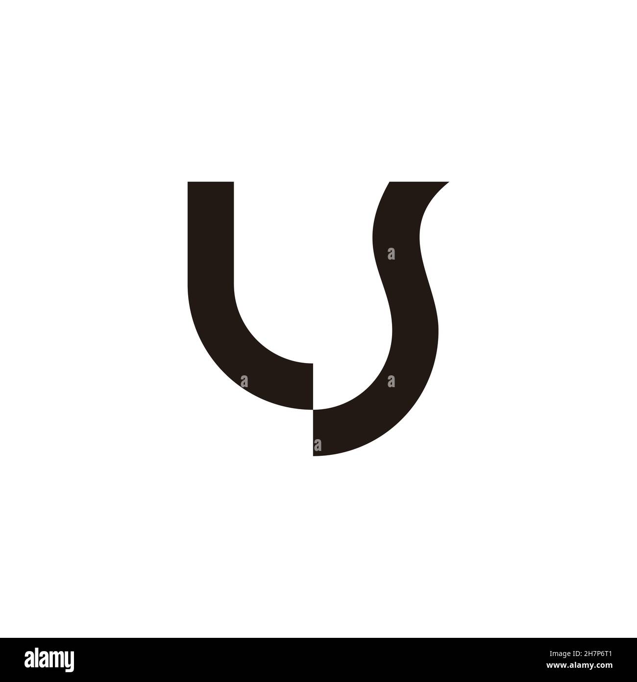 abstract letter l s simple geometric curves line flat logo vector Stock ...