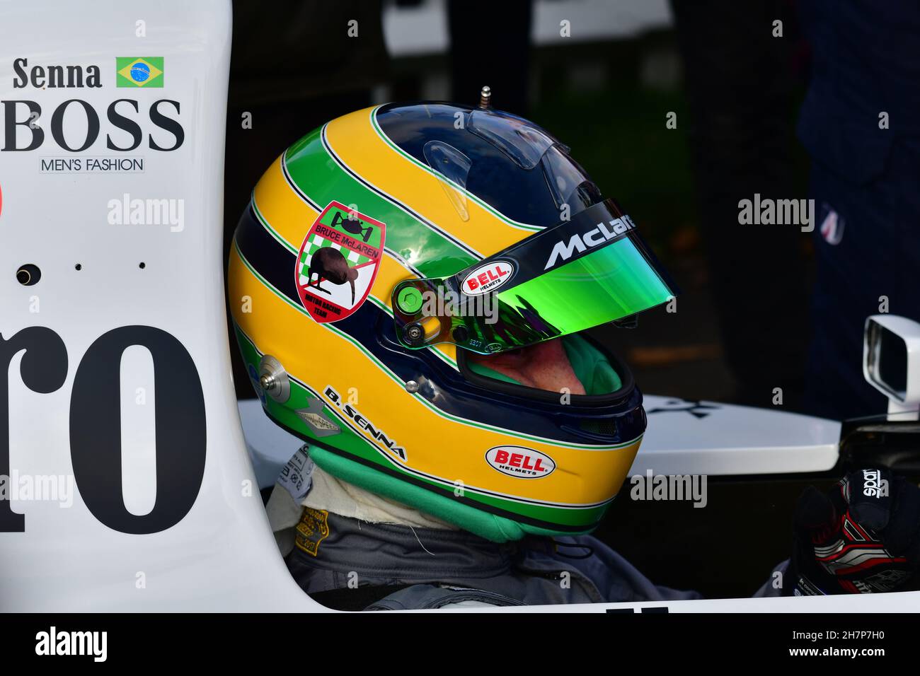 Bruno Senna, takes to the track in his uncle Ayrton Senna’s McLaren ...