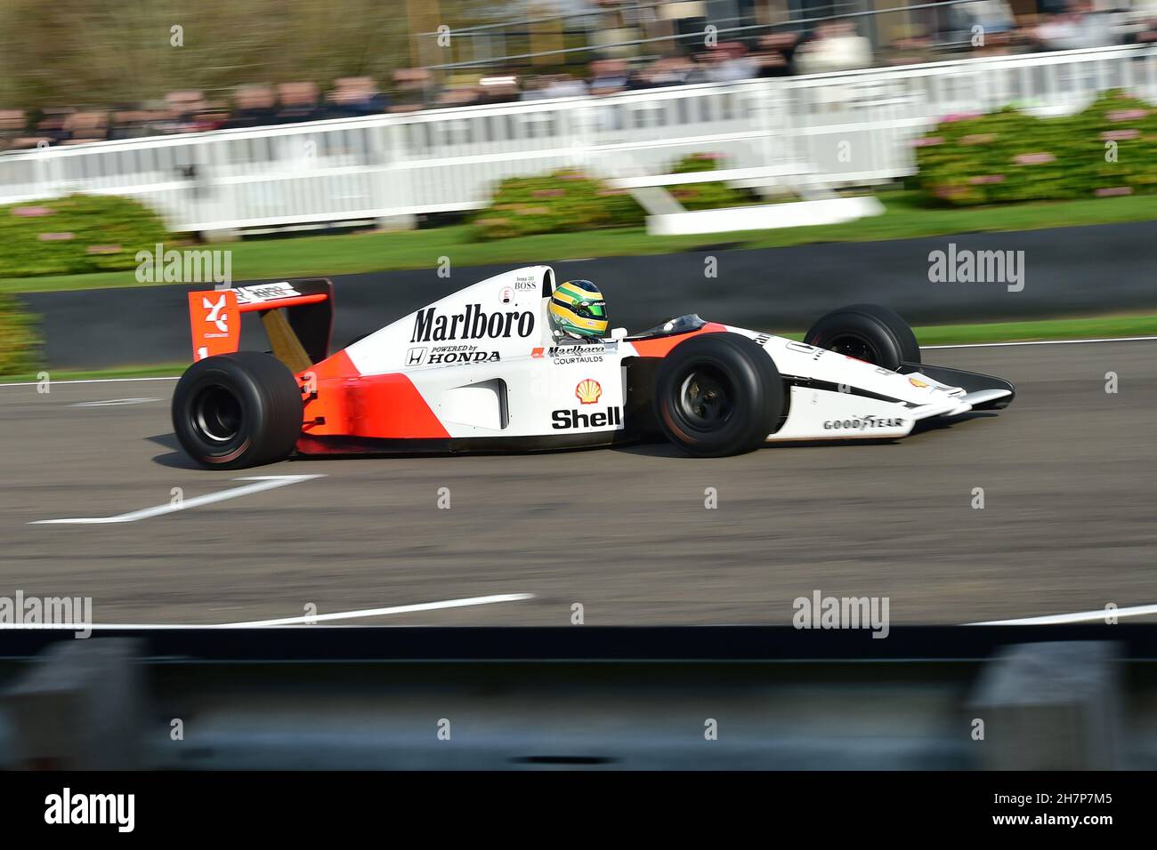 Bruno Senna, takes to the track in his uncle Ayrton Senna’s McLaren ...