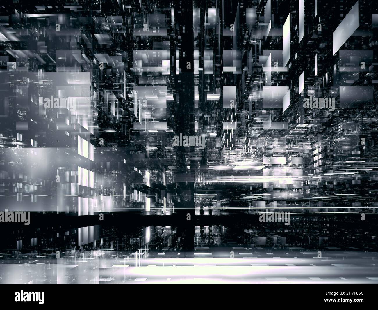 Monochrome background with perspective effect - abstract 3d ...