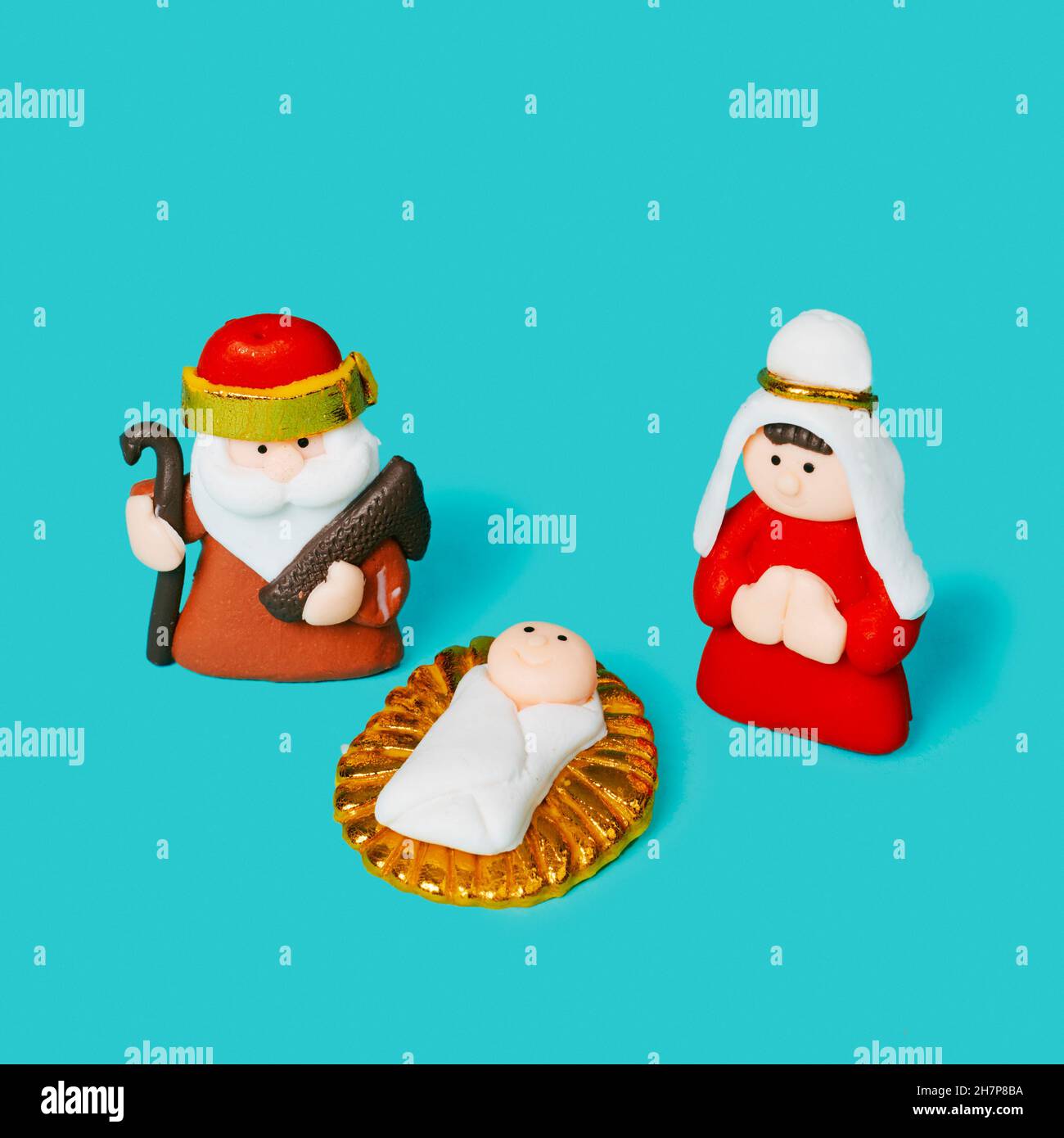 the holy family, formed by the child jesus, the virgin mary and saint ...