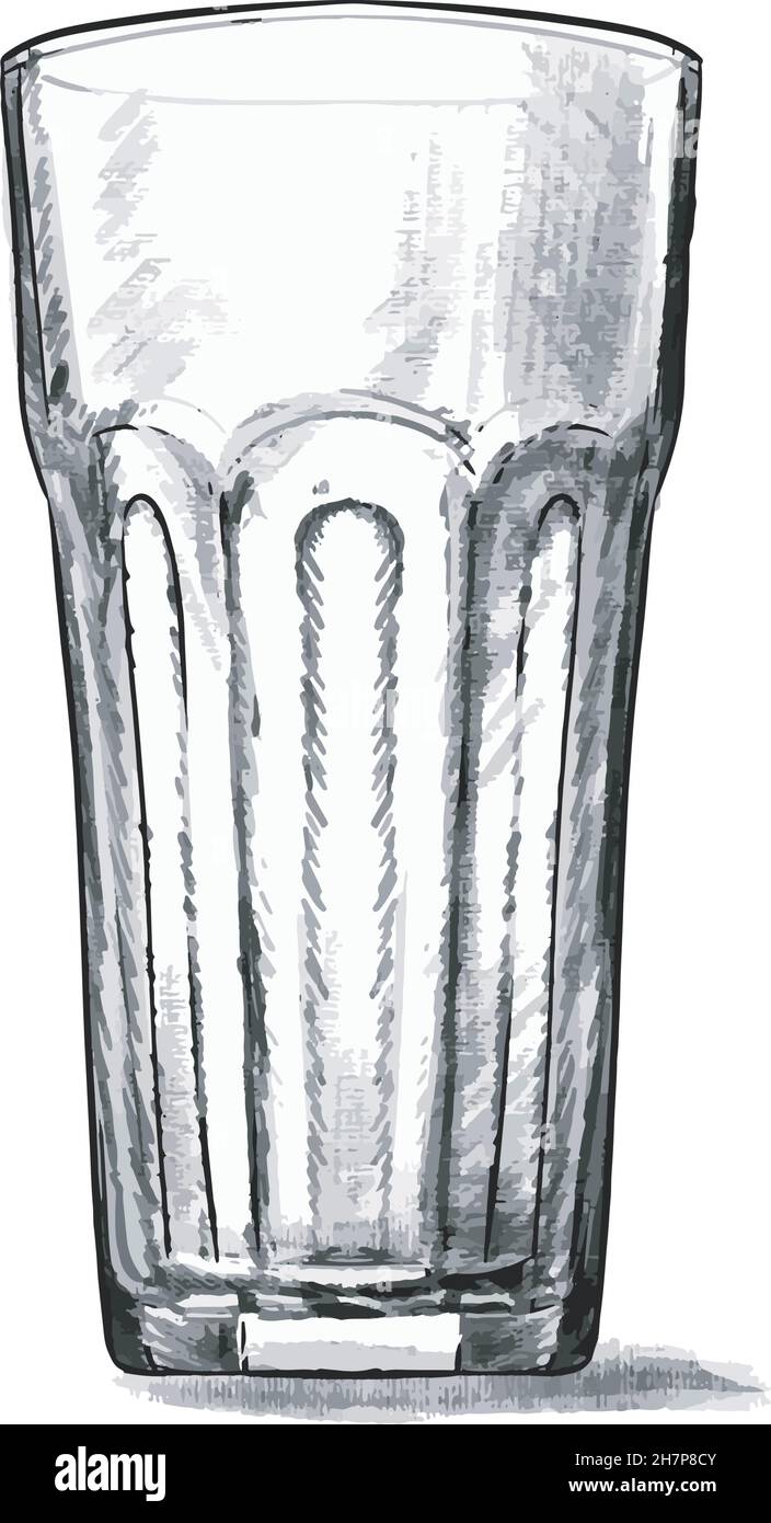 hand drawn icon. Glass. Isolated on white background Stock Vector Image ...